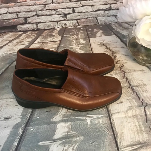 Ecco | Shoes | Ecco Light Shock Point Brown Leather Clog Mules | Poshmark